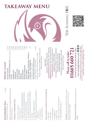 Menus - The Running Fox